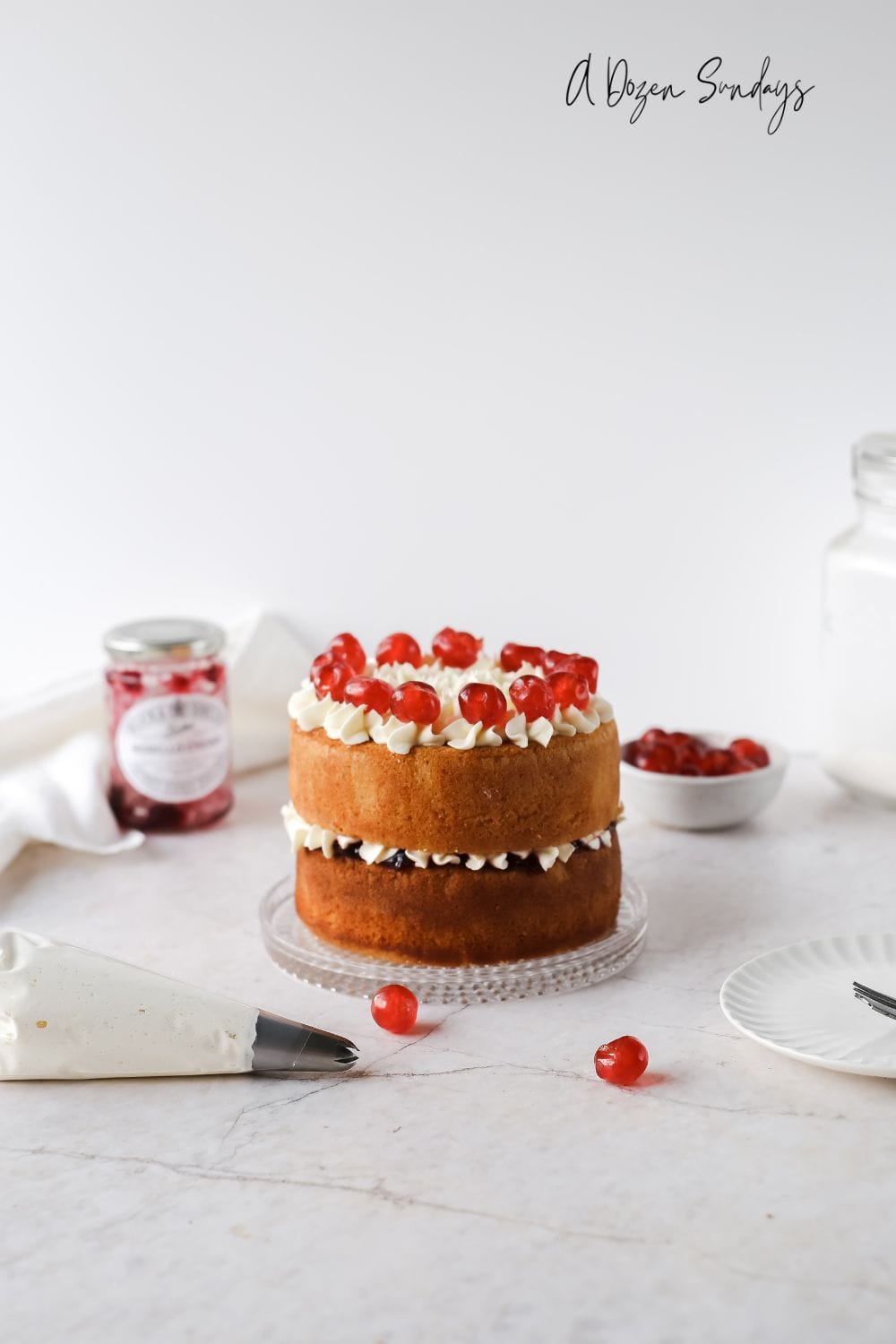 Easy Cherry Bakewell Cake Recipe - A Dozen Sundays