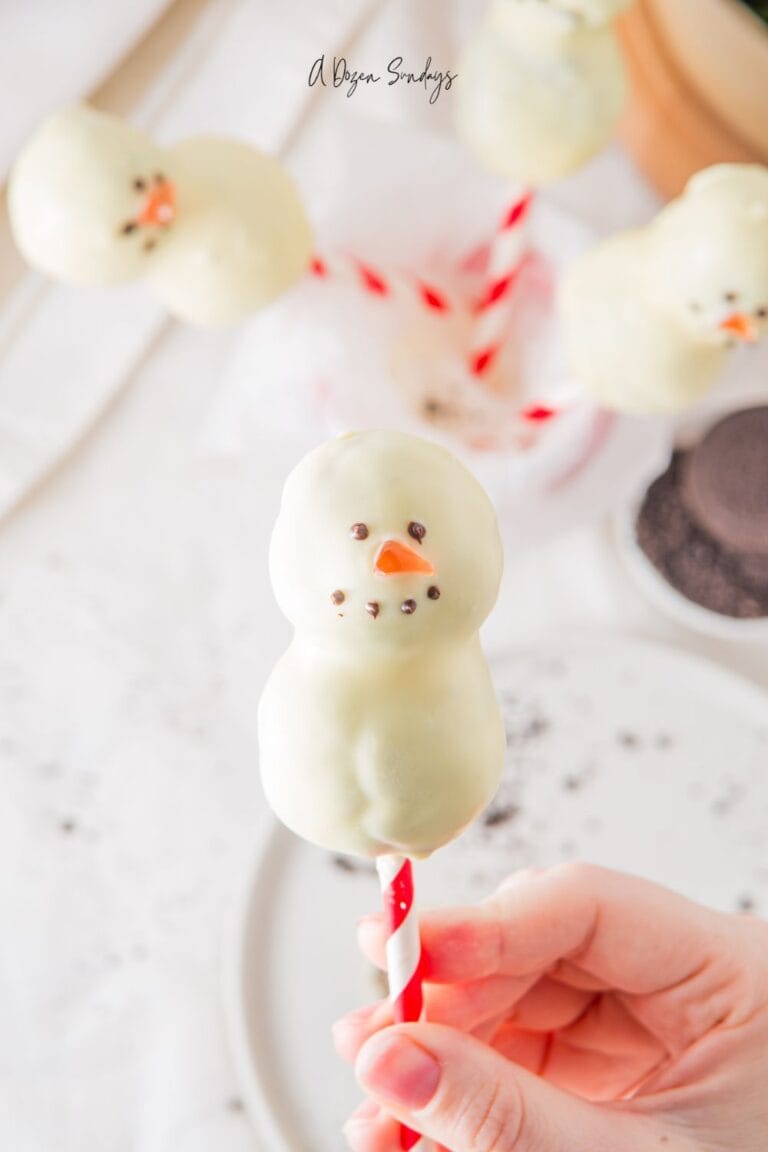 Cute Snowman Cake Pops - A Dozen Sundays